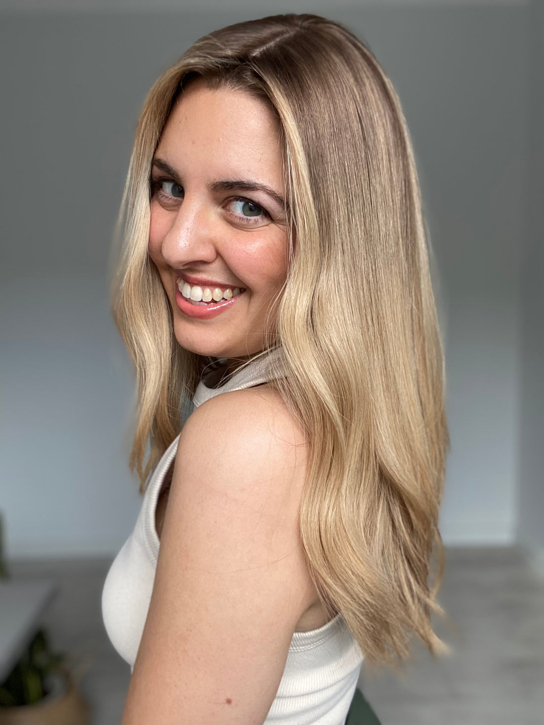 Blonde Balayage With Face Framing 9x9 18 Inches Hair Topper Lusta Hair
